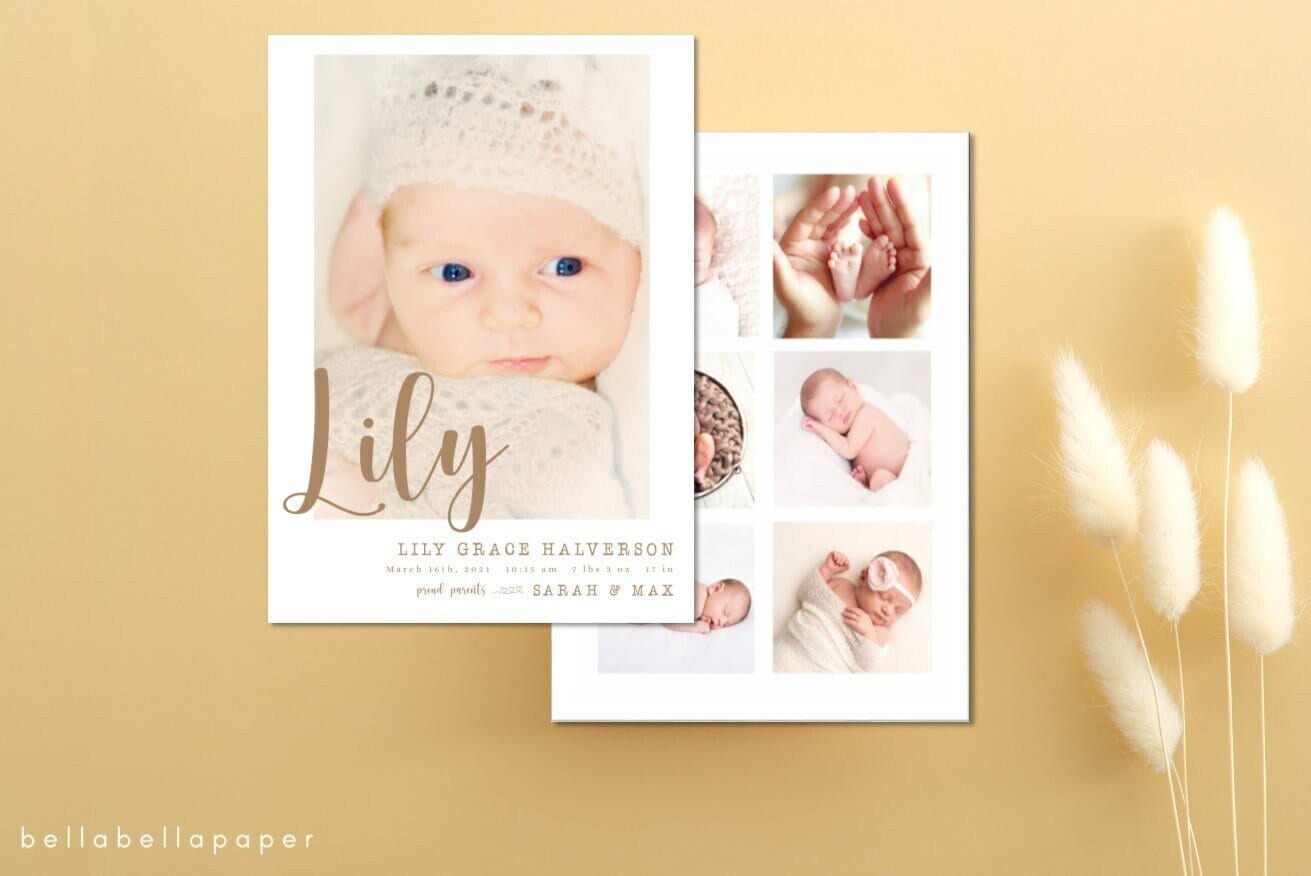 Baby Birth Announcement Editable Template, Instant Download, Edit With ...