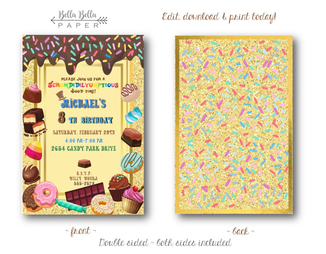 Candy Party Invitation Template | EDITABLE FILE | Instant Download ...