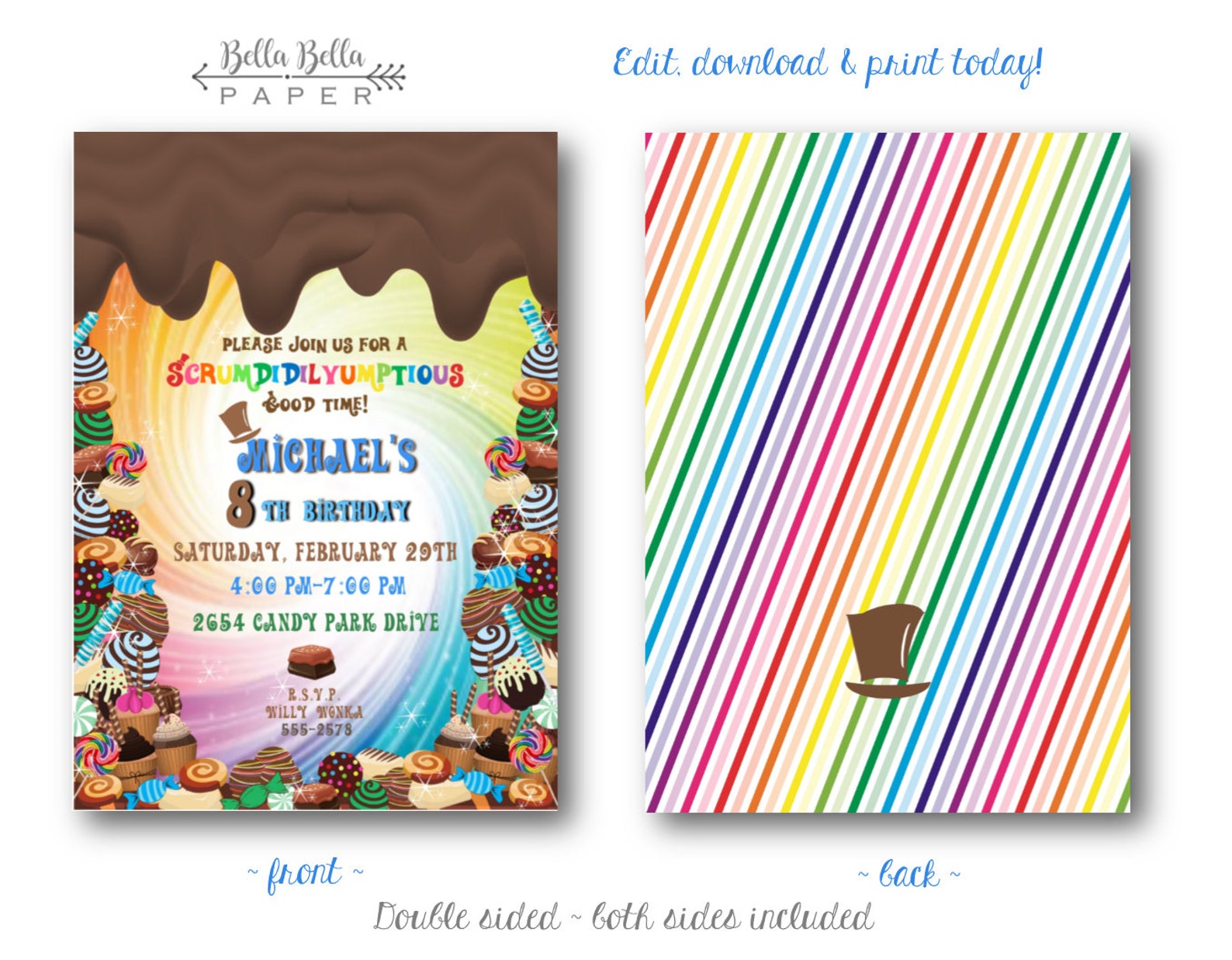 Candy Party Invitation Template | EDITABLE FILE | Instant Download ...