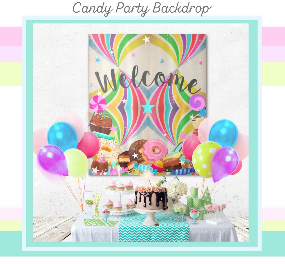Custom Welcome Backdrop, Candy Theme Party, Chocolates Banner, Candy ...