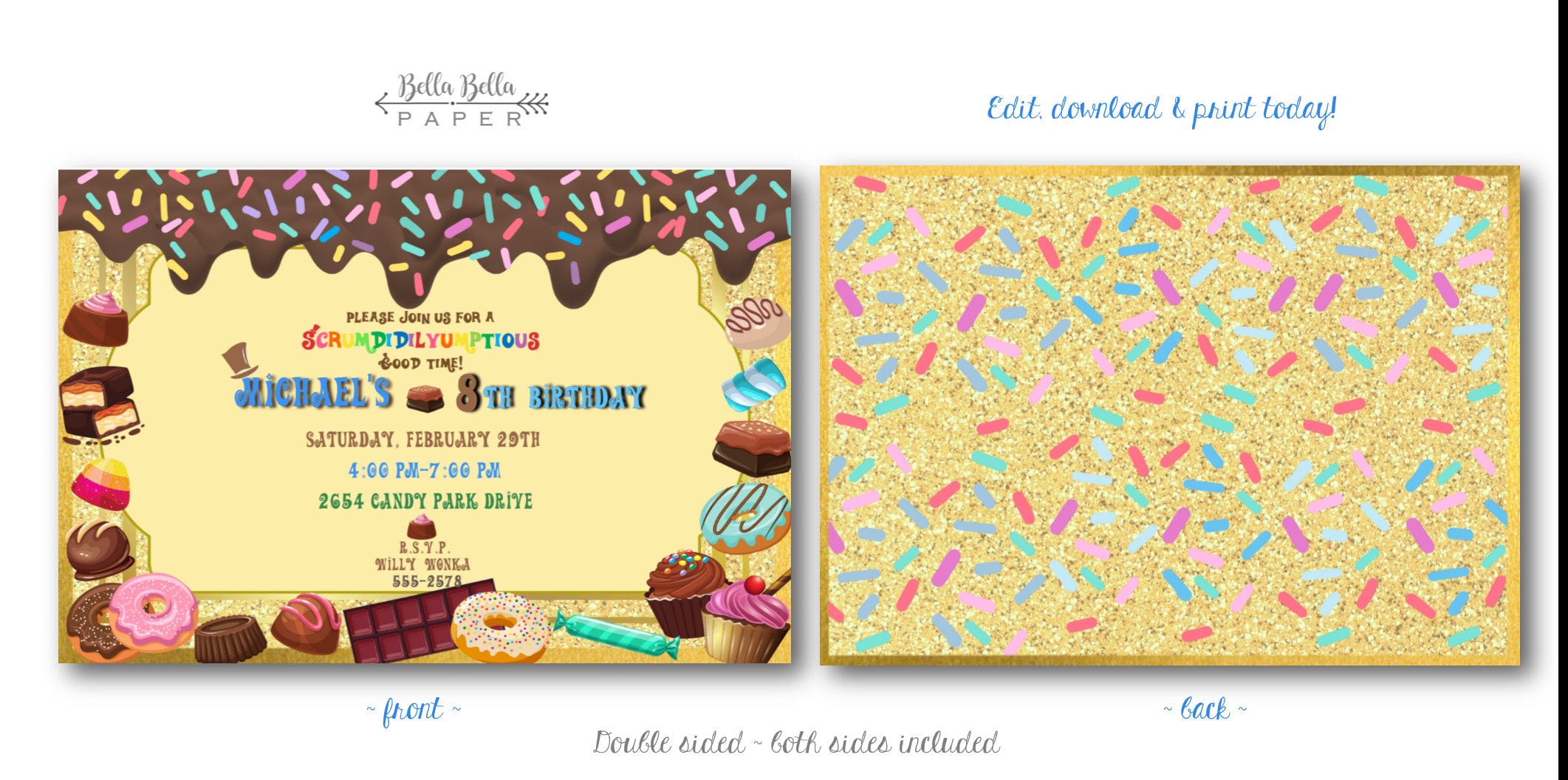 Candy Party Invitation Template EDITABLE FILE Instant Download Any Text ...