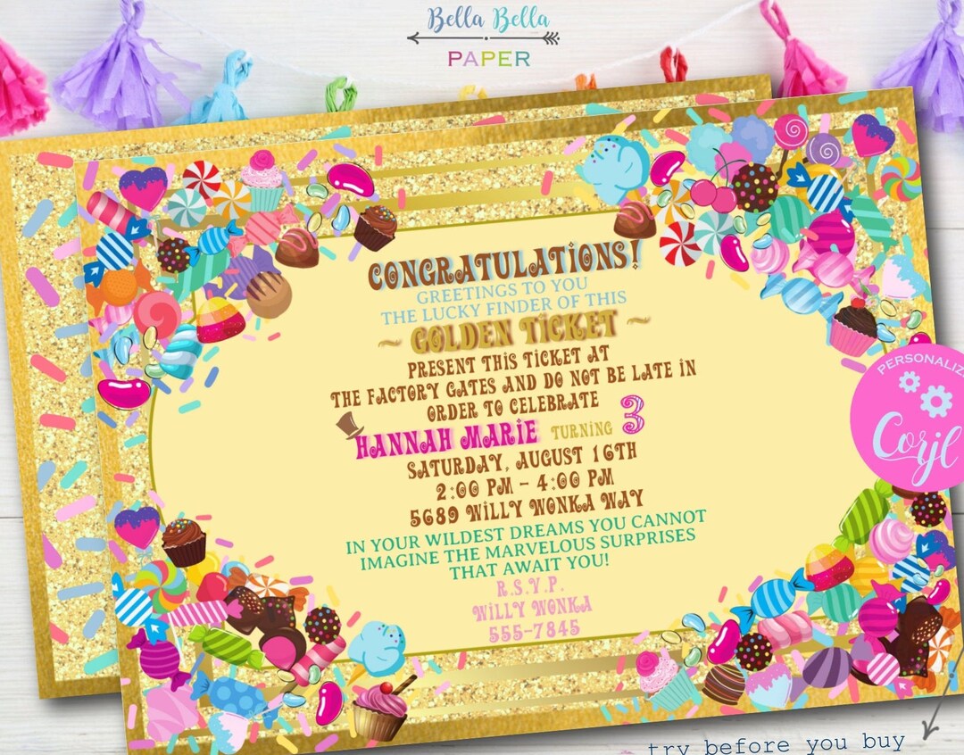 Candy Party Invitation Template | EDITABLE FILE | Instant Download ...