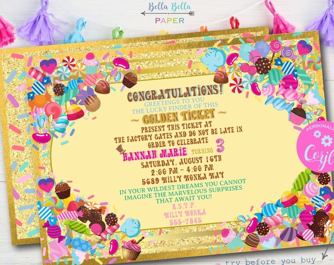 Candy Party Invitation Template | EDITABLE FILE | Instant Download ...