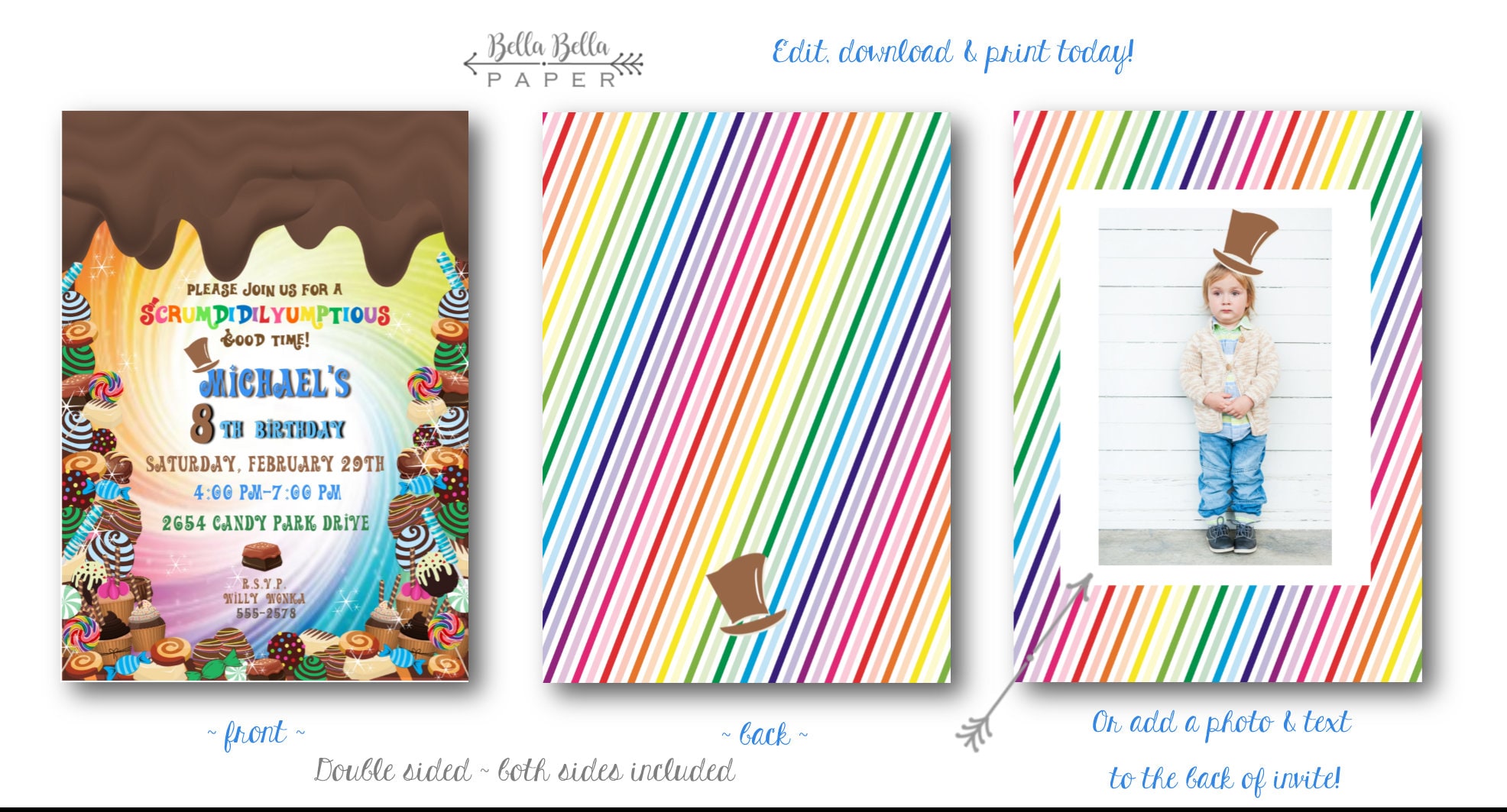 Candy Party Invitation Template | EDITABLE FILE | Instant Download ...