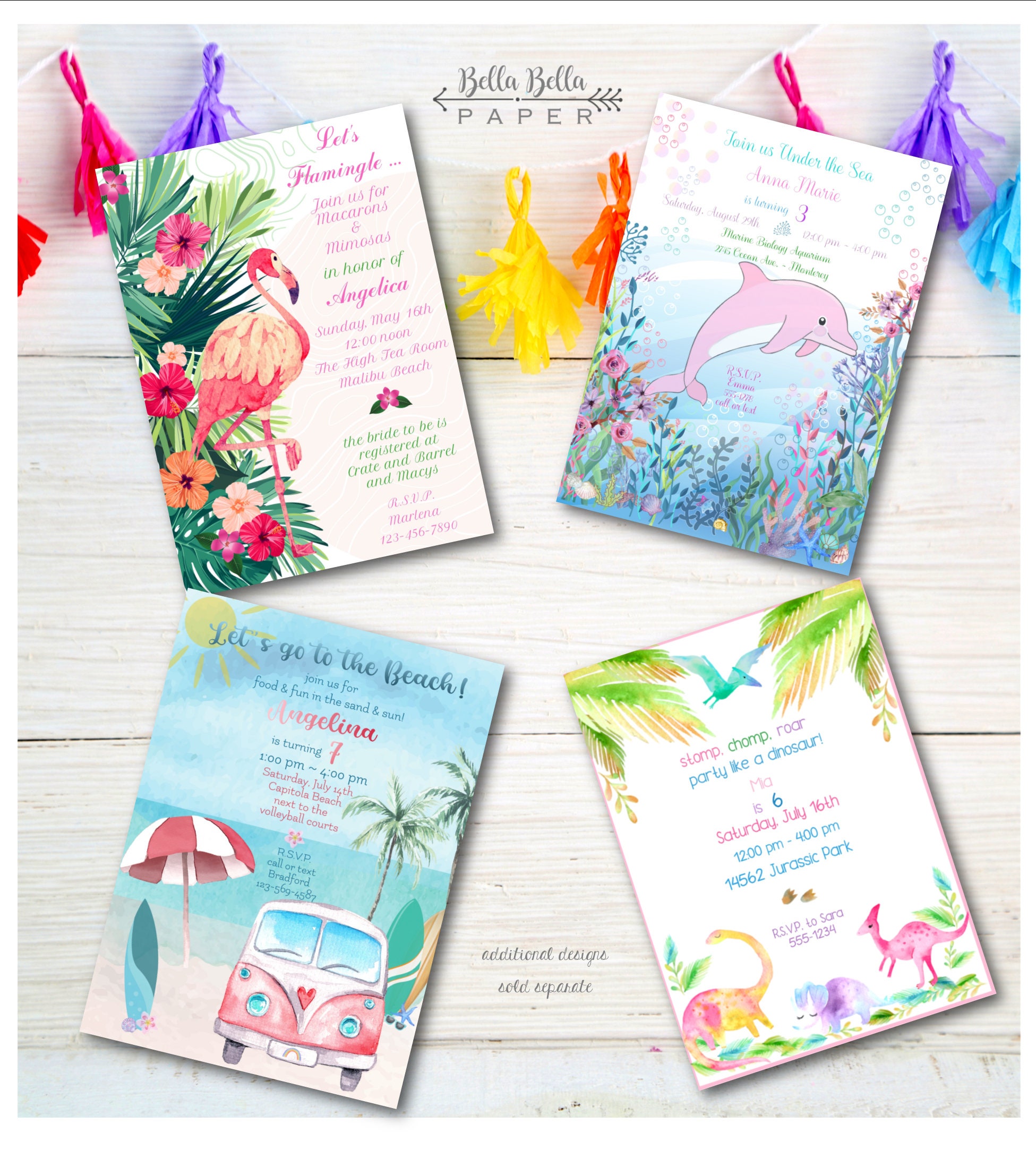 Dolphin Birthday Invitation, Under the Sea Party, Editable Template ...