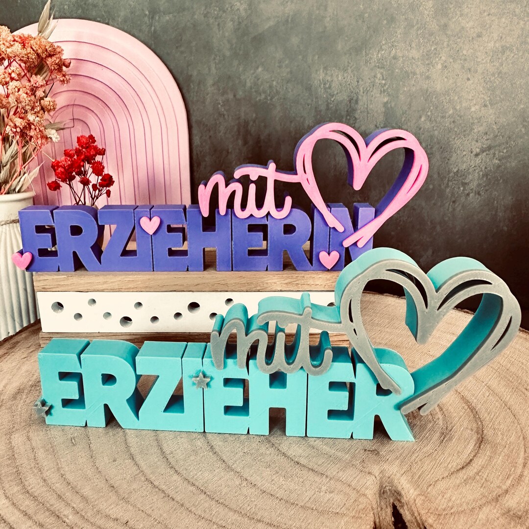 Educator With Heart - 3D Lettering Decoration Gift for Farewell, Group ...