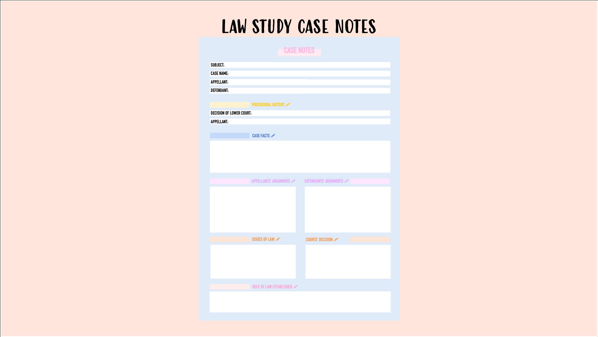 Law Student - Case Notes - Etsy