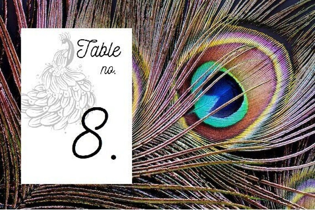 Printable Table Numbers 1 25 Instant Download Peacock - Etsy