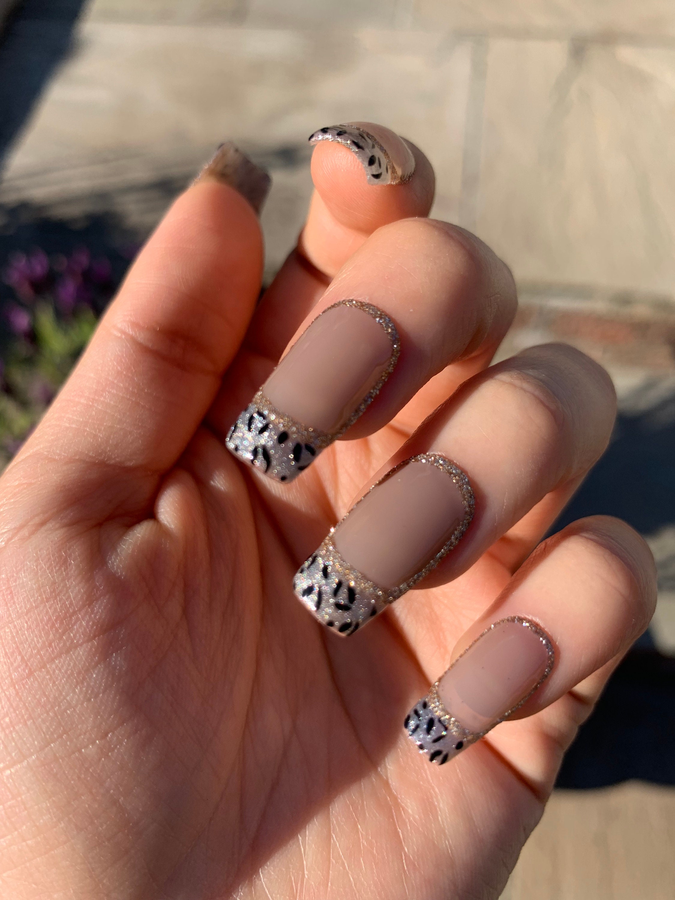 Leopard Silver Cat Eye French Tip Salon Quality Reusable | Etsy