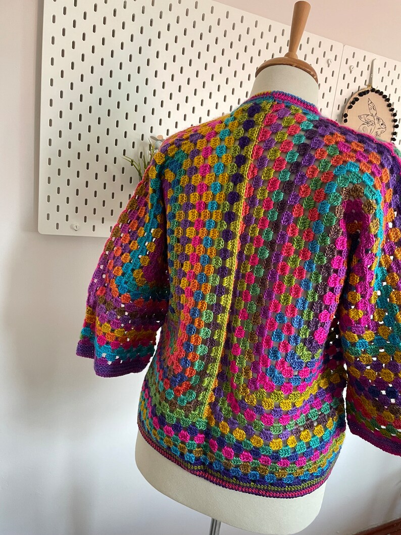 Colorful Crochet Cardigan Hand Knitted Cardigan Granny - Etsy