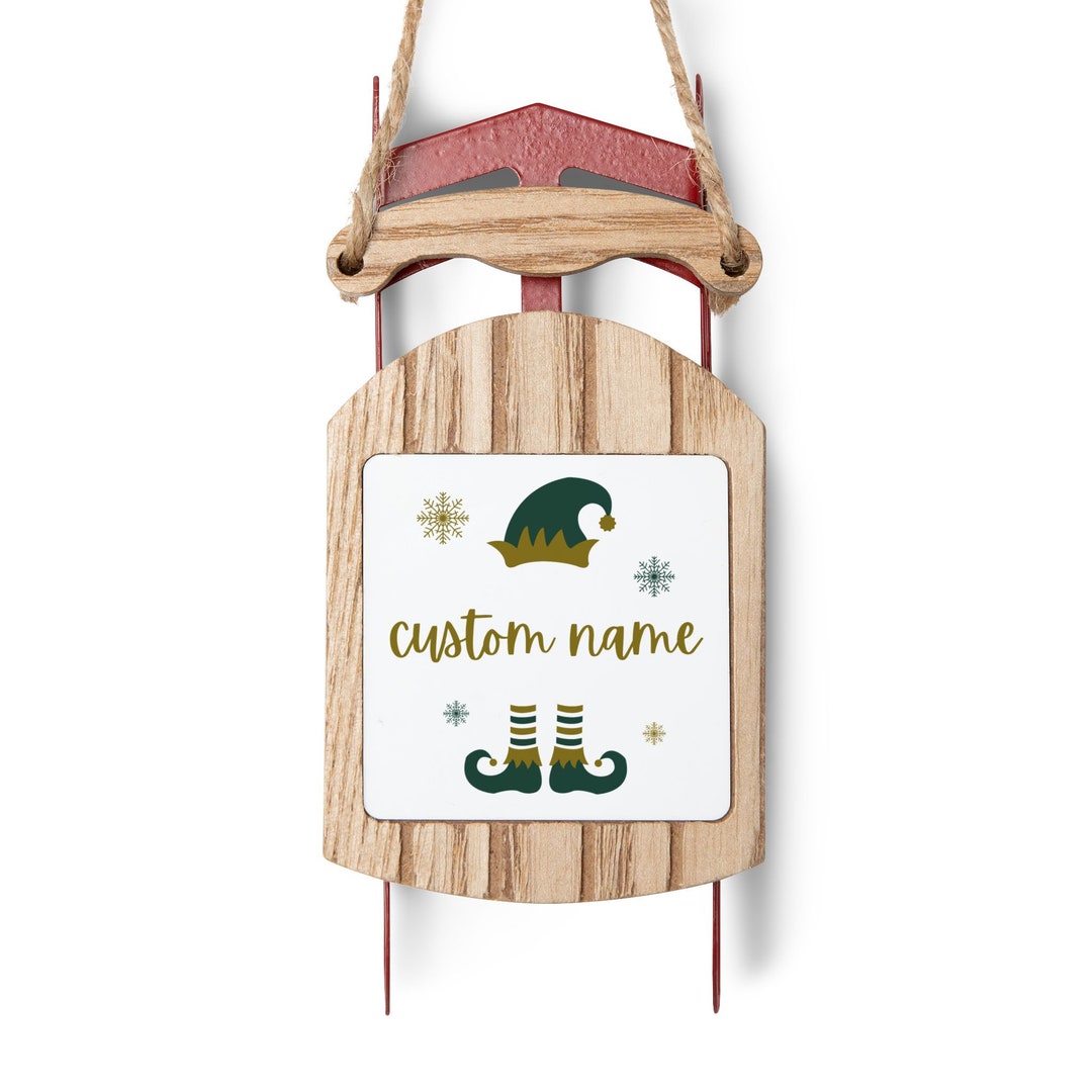 Customizable Elf Sled Ornaments - Etsy