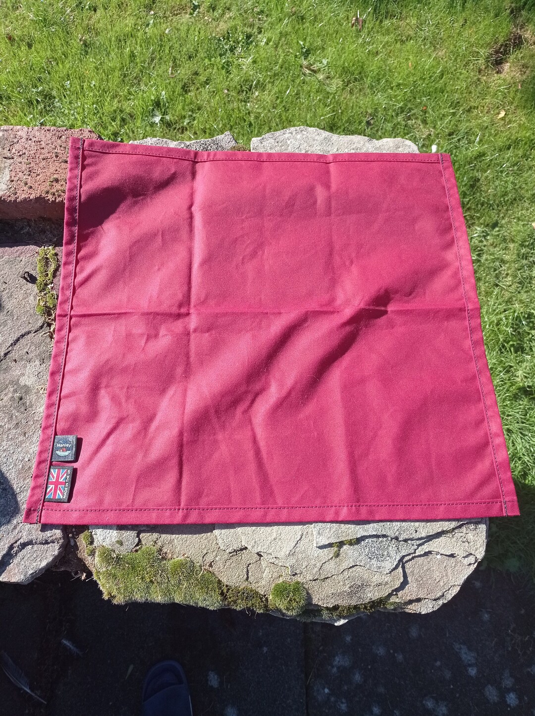 18" X 18" Waxed Cotton Canvas Ground Sheet - Red, Sit Mat Seat Pad ...