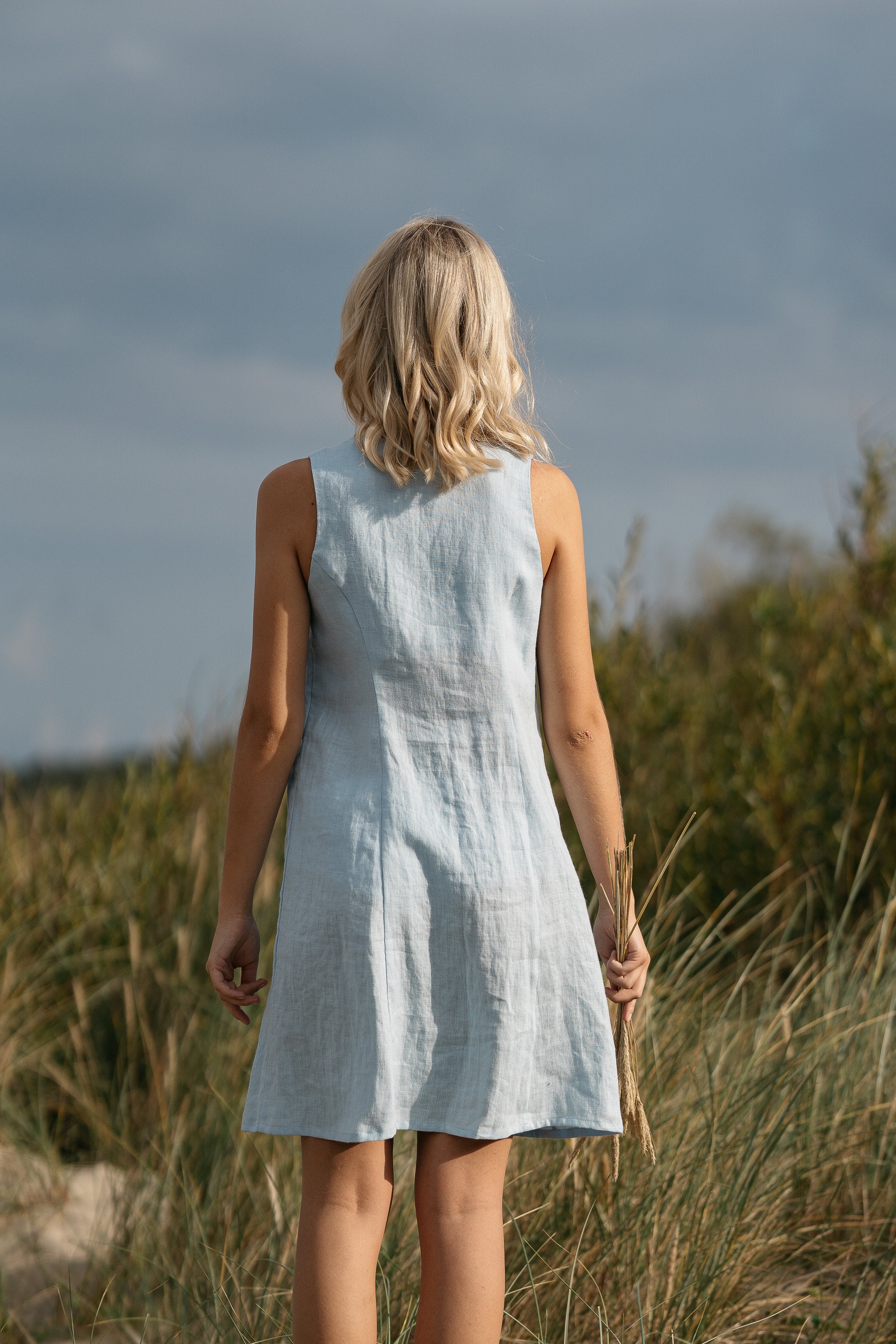 Linen Button up Dress GOOD GIRL - Sleeveless Dress - Summer Linen Dress ...