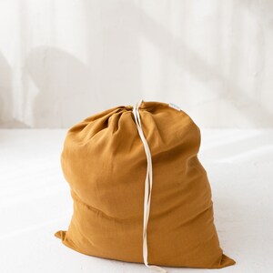 Large Linen Laundry Bag. Linen Storage Bag. Laundry Bag. Drawstring ...