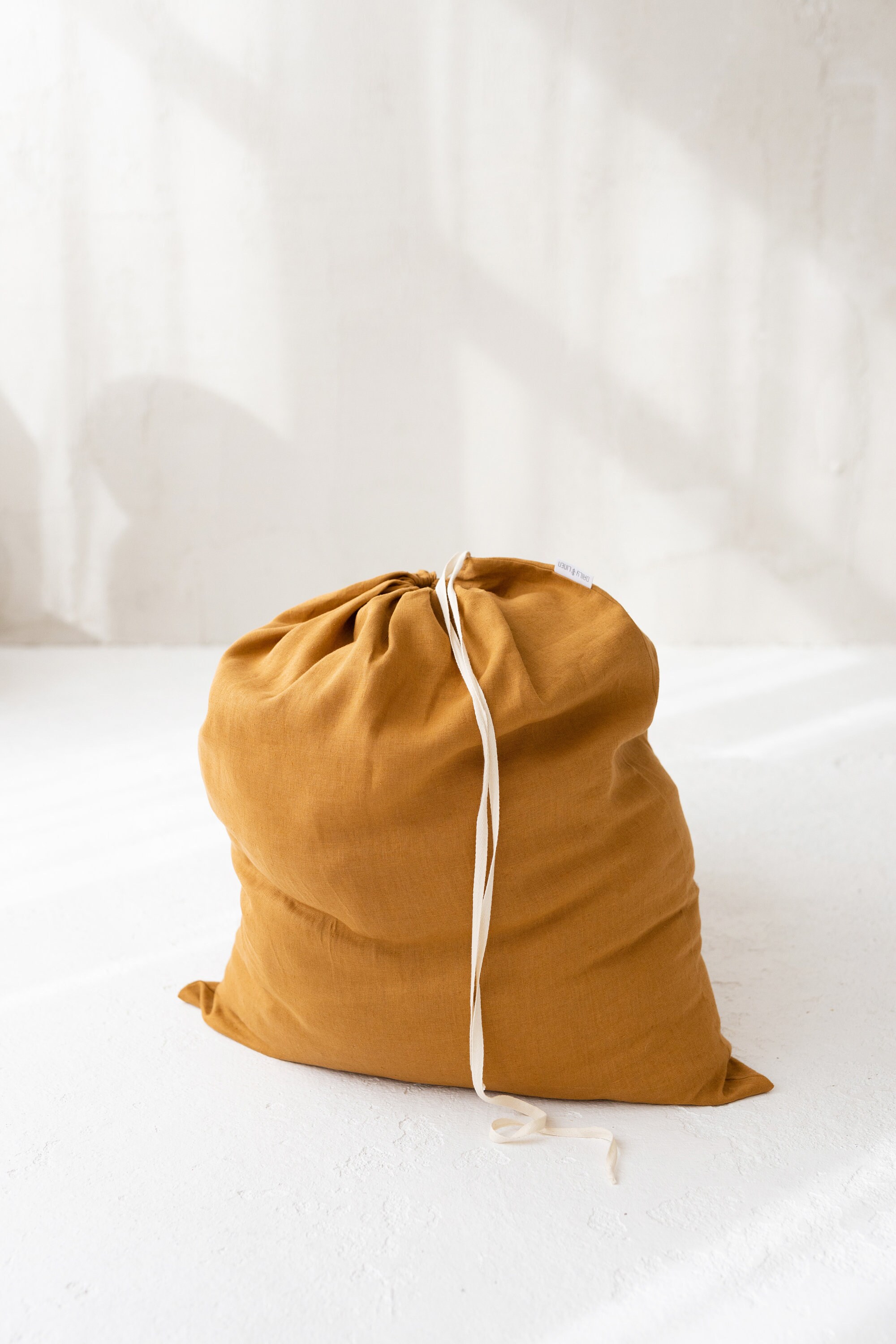 Large Linen Laundry Bag. Linen Storage Bag. Laundry Bag. Drawstring ...
