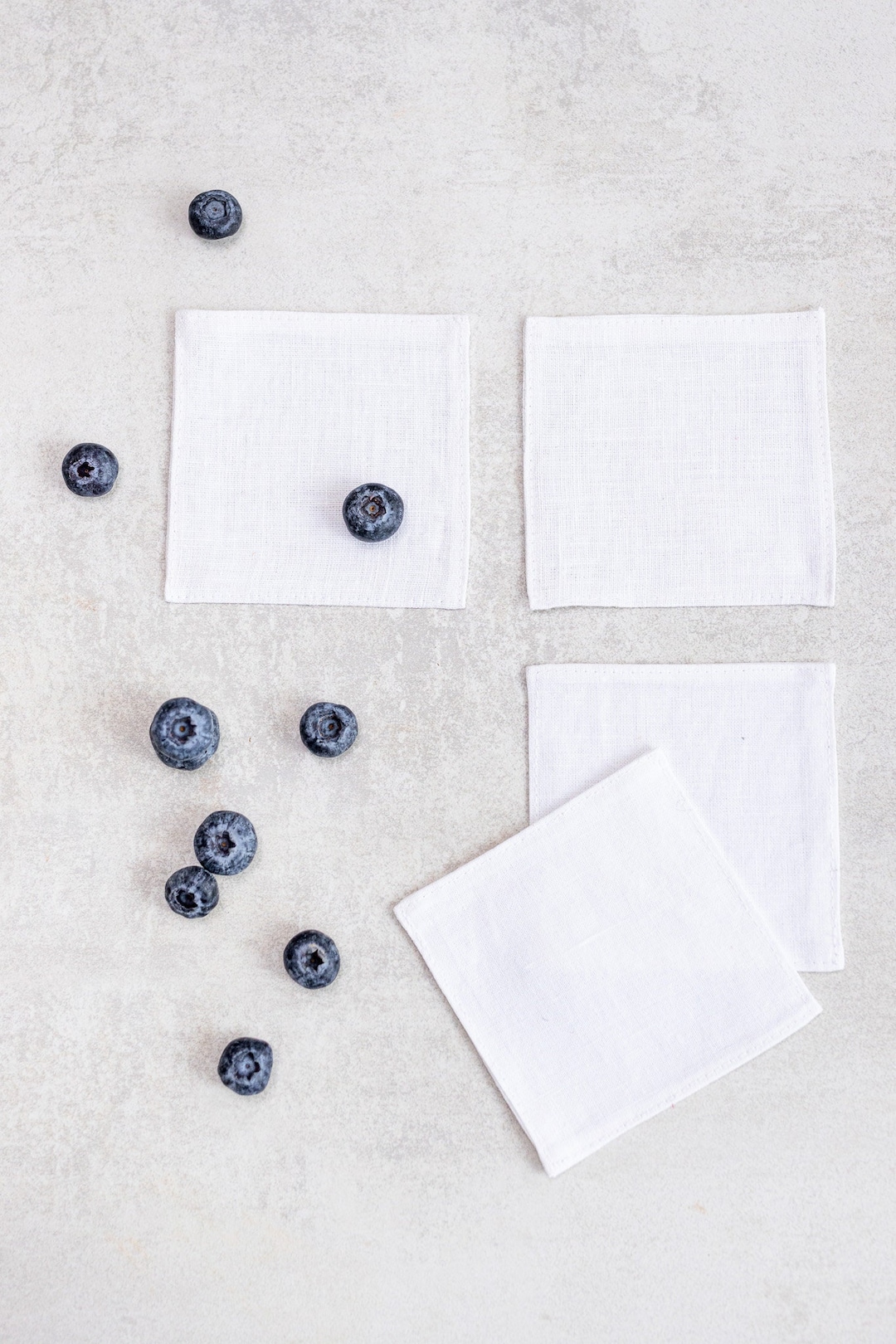 Linen Coasters in White Color. Linen Coasters Set of 4/6/8/10 Available ...