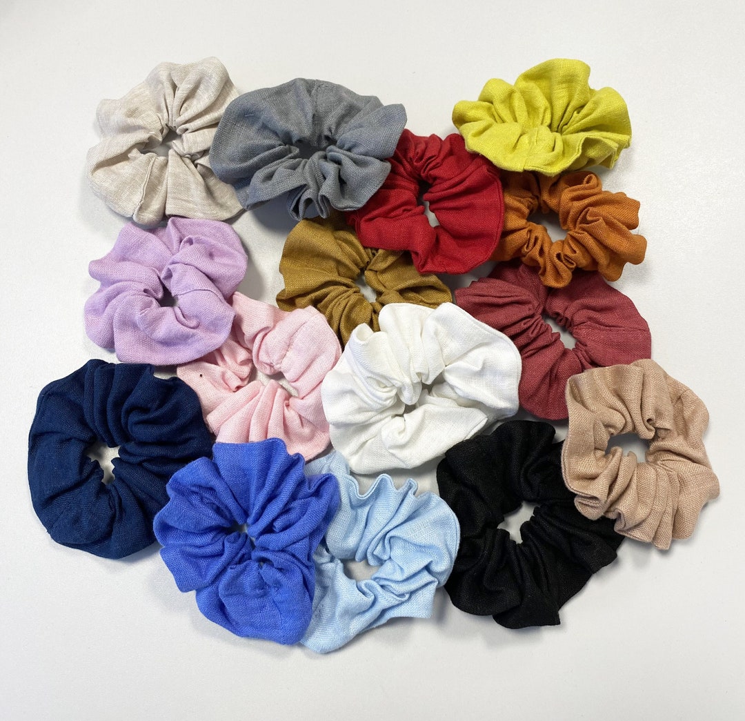 Linen Scrunchies Set of 3 Pcs , Hair Accessories, Hair Scrunchies ...