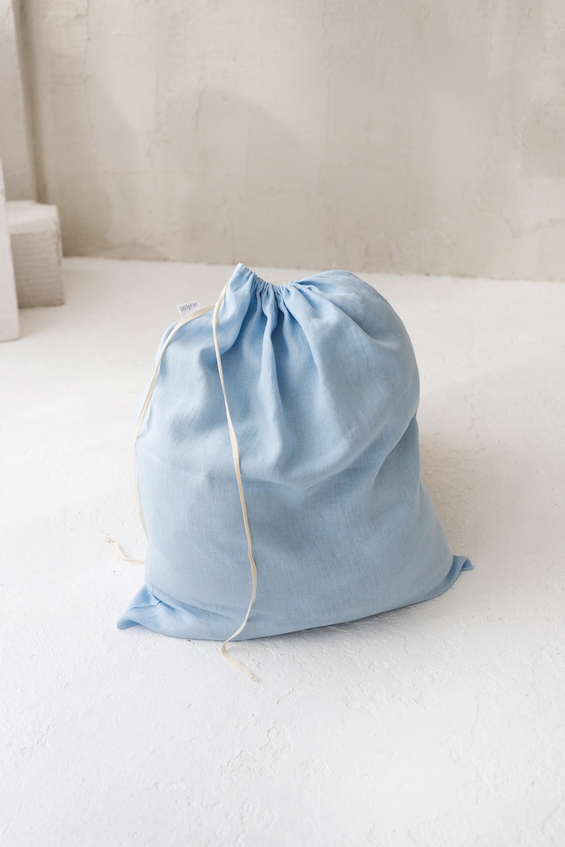 Large Linen Laundry Bag. Linen Storage Bag. Laundry Bag. Drawstring ...
