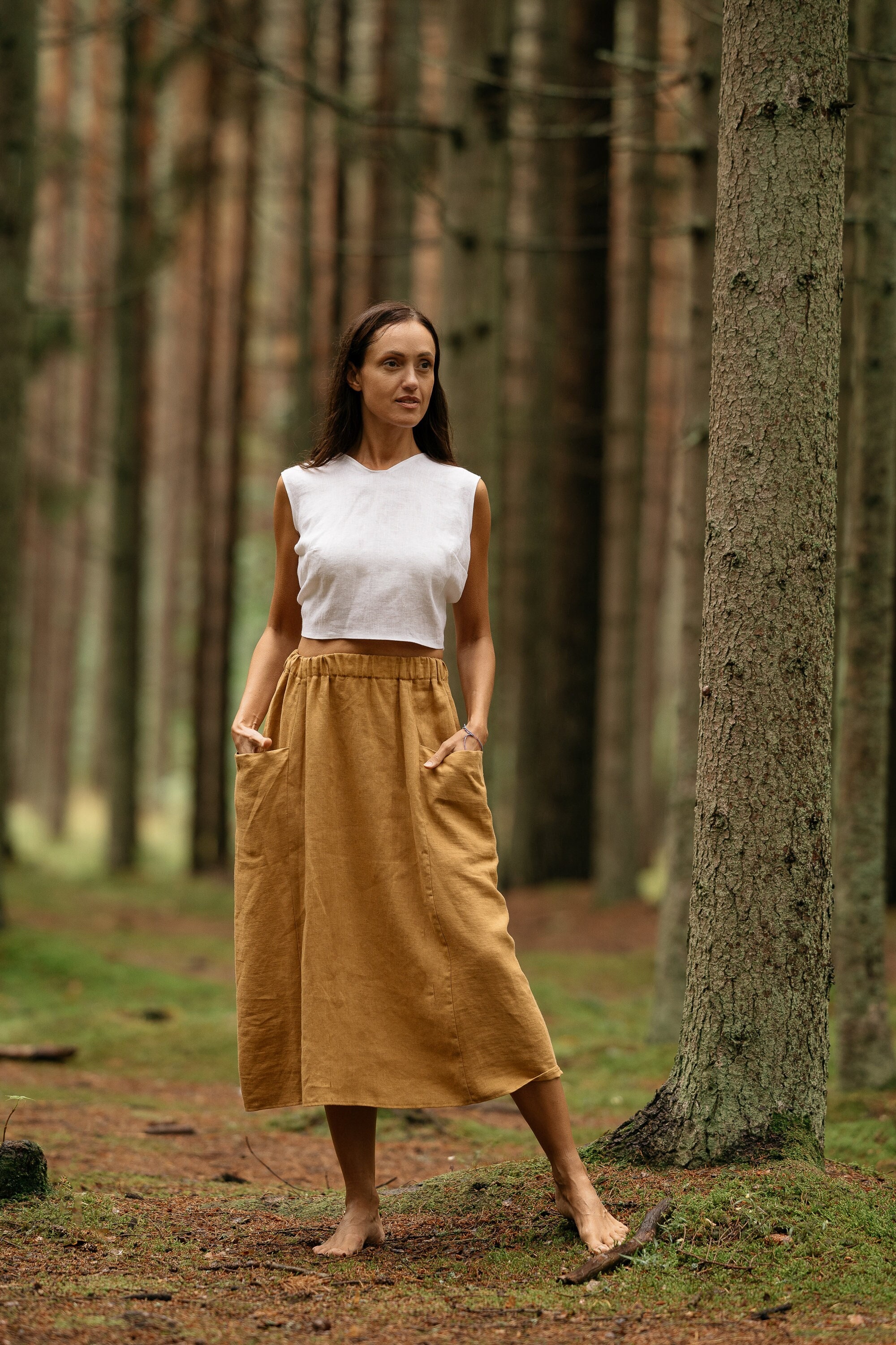 Linen Crop Top ROME, Summer Crop Top, Sleeveless Linen Top, Wrap Linen ...