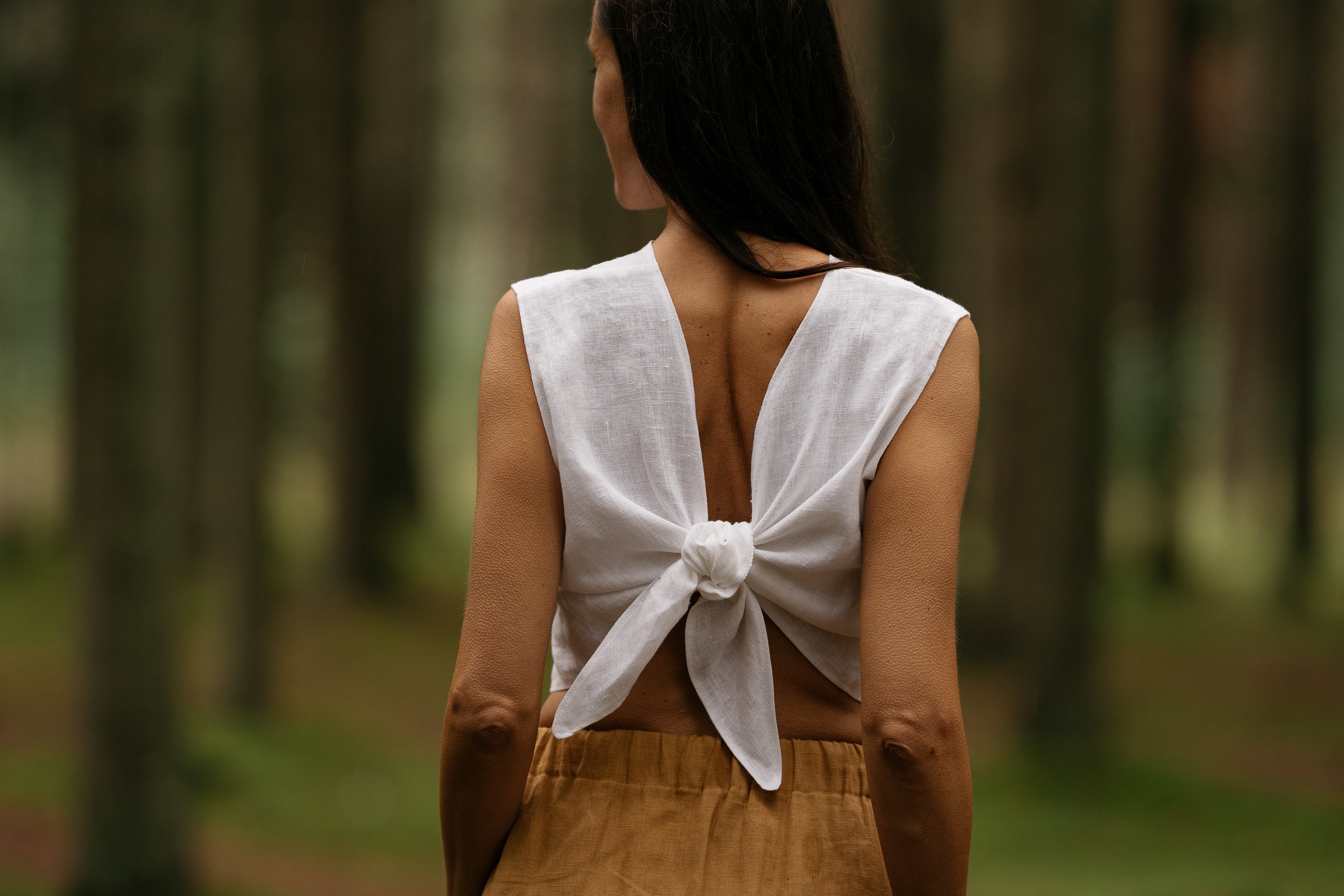 Linen Crop Top ROME, Summer Crop Top, Sleeveless Linen Top, Wrap Linen ...