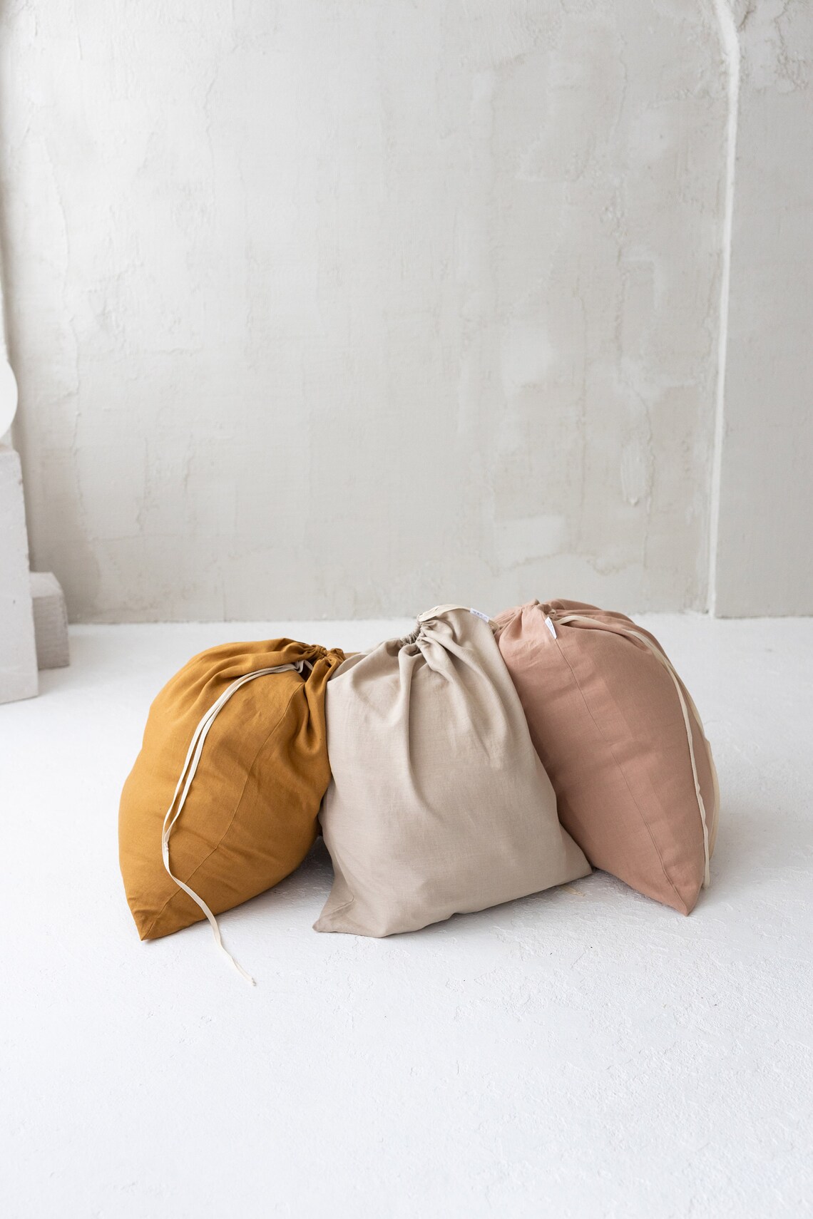 Large Linen Laundry Bag. Linen Storage Bag. Laundry Bag. Drawstring ...