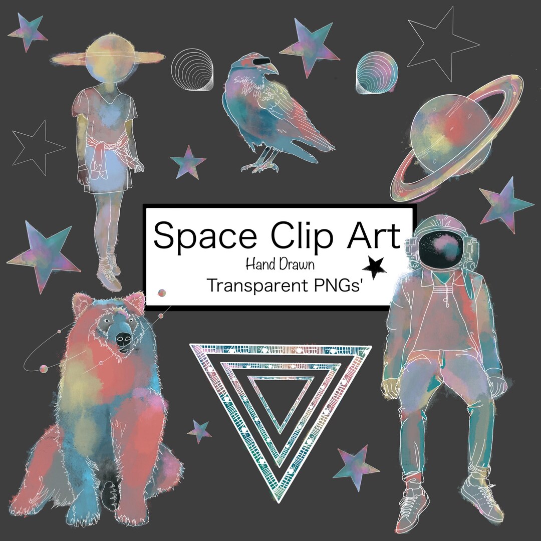 Cosmic Clip Art Bundle | Astronauts, Planets, Animals & Stars | Digital ...