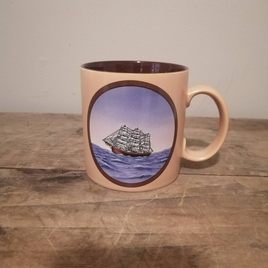 Vintage SAILING Ship Coffee MUG, Vintage Russ Berrie & Co, #8354, Made ...