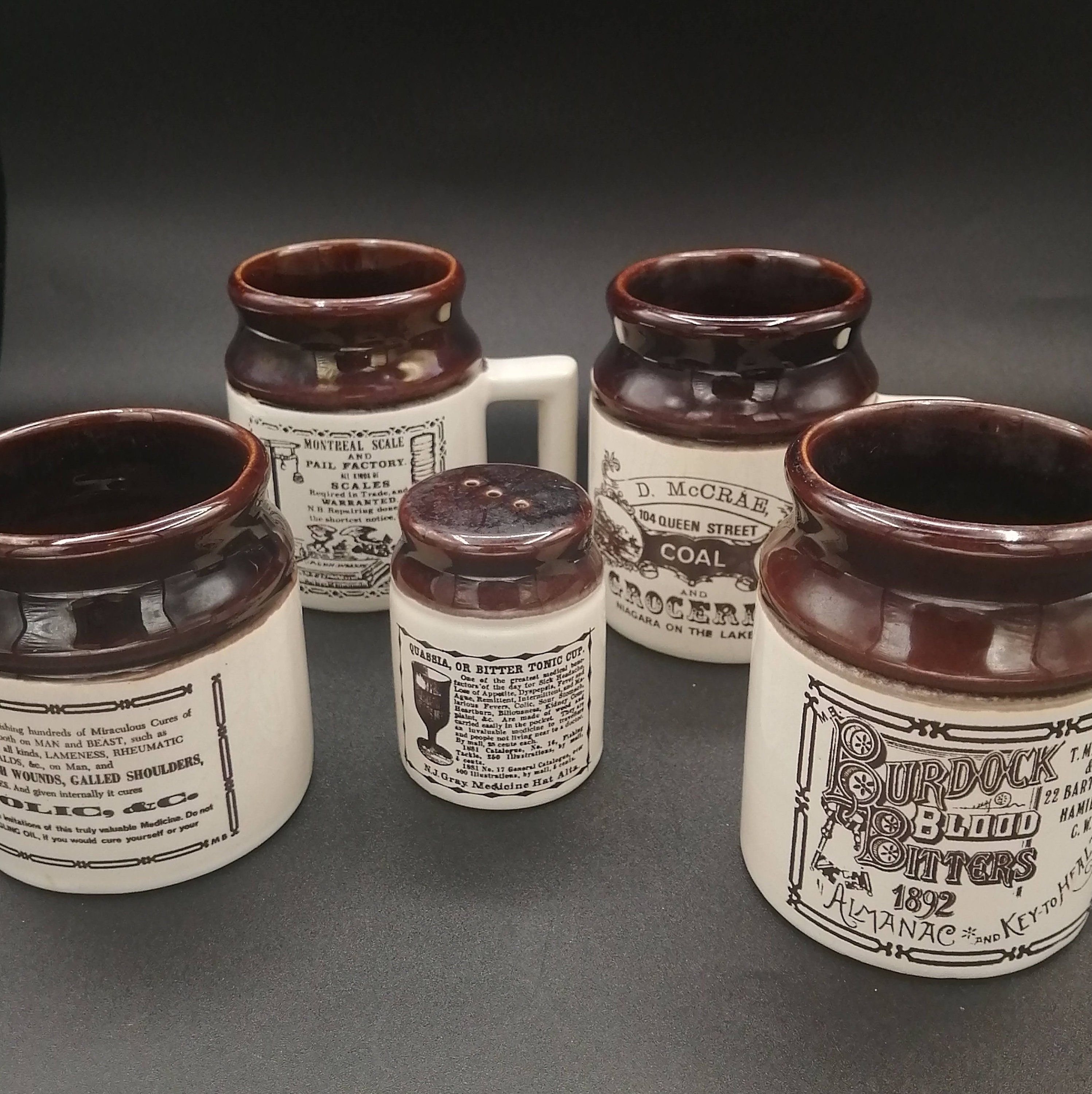 Vintage ABENAKIS, Canadian Made Pottery, Ye OLDE Canadian Crock Prints ...