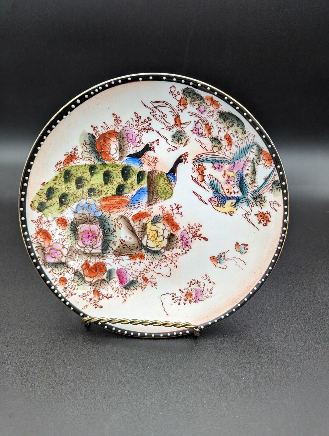 Vintage/antique HAND Made China Plate, Chinese Design of 2 Peacocks - Etsy
