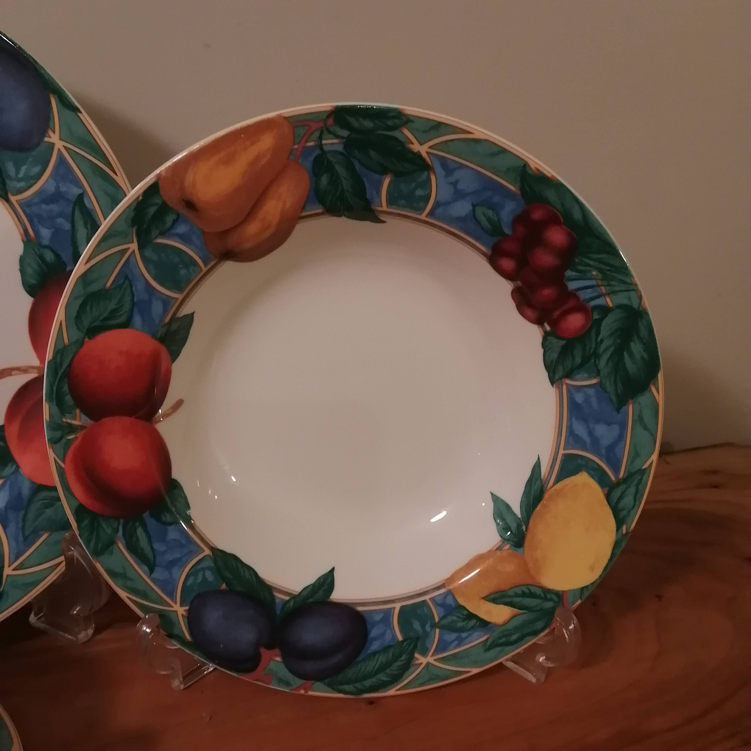 Vintage Victoria & Beale FORBIDDEN FRUIT Dinner Plates Side - Etsy
