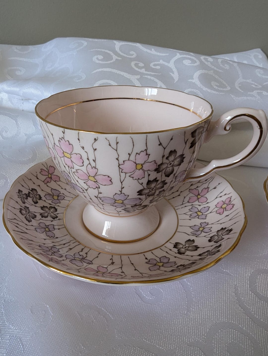Pretty in Pink, Vintage TUSCAN Tea Cup and Saucer - Etsy