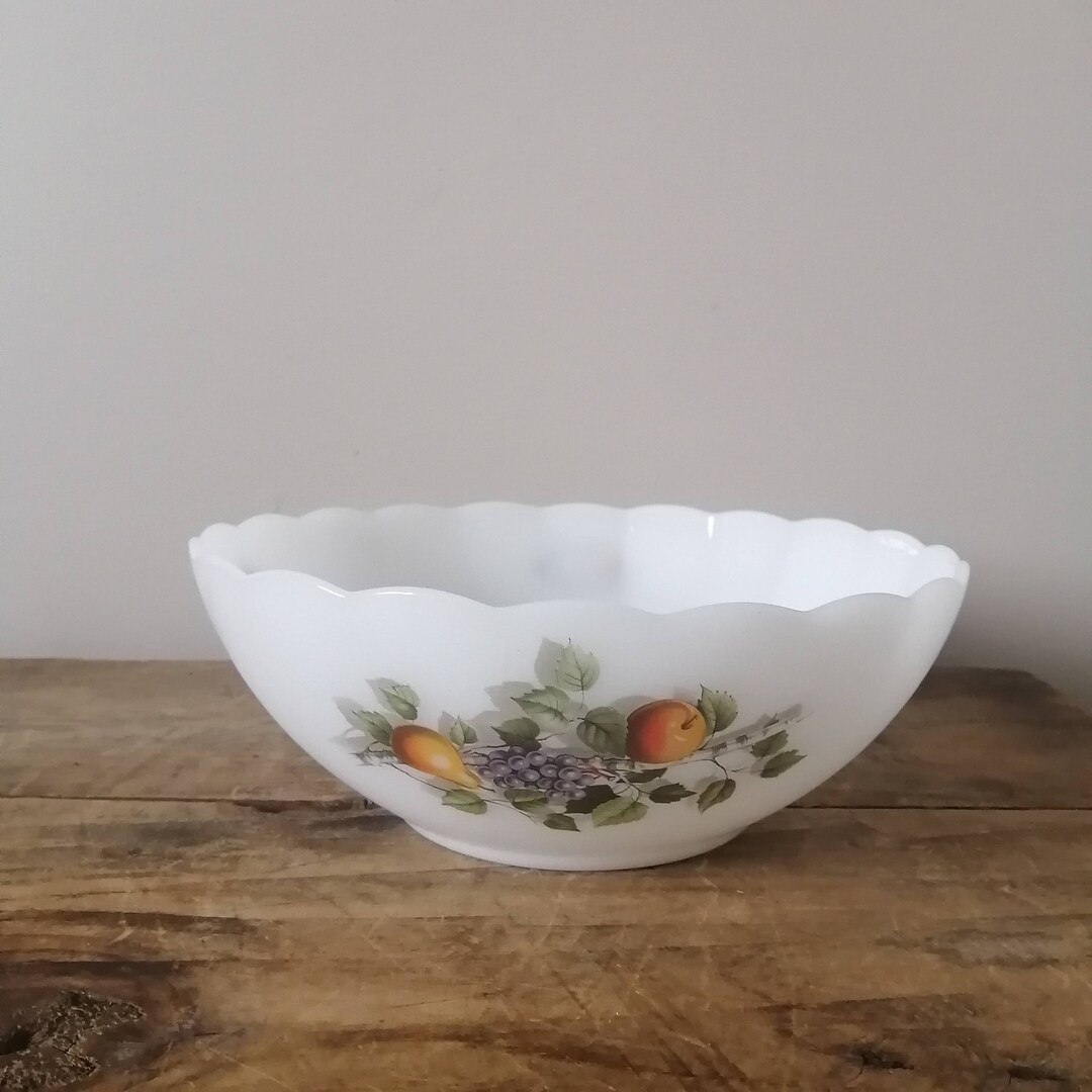 Vintage ARCOPAL Large Nesting Bowl, 'FRUITS De France', 9" Serving BOWL ...