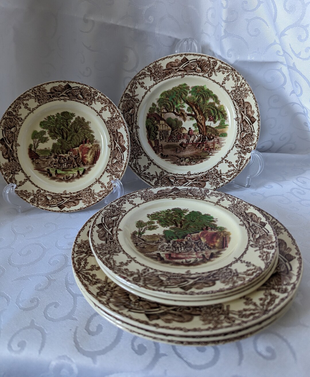 Vintage "rural Scenes" Plates Made by Royal STAFFORDSHIRE Pottery of ...