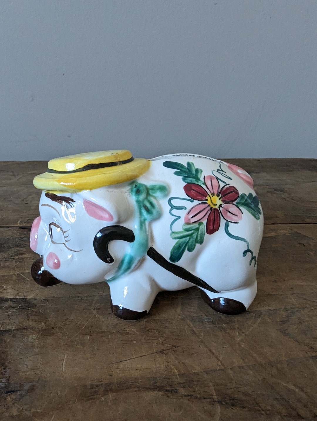 Vintage Ceramic PIGGY BANK, Hand Decorated in Japan - Etsy