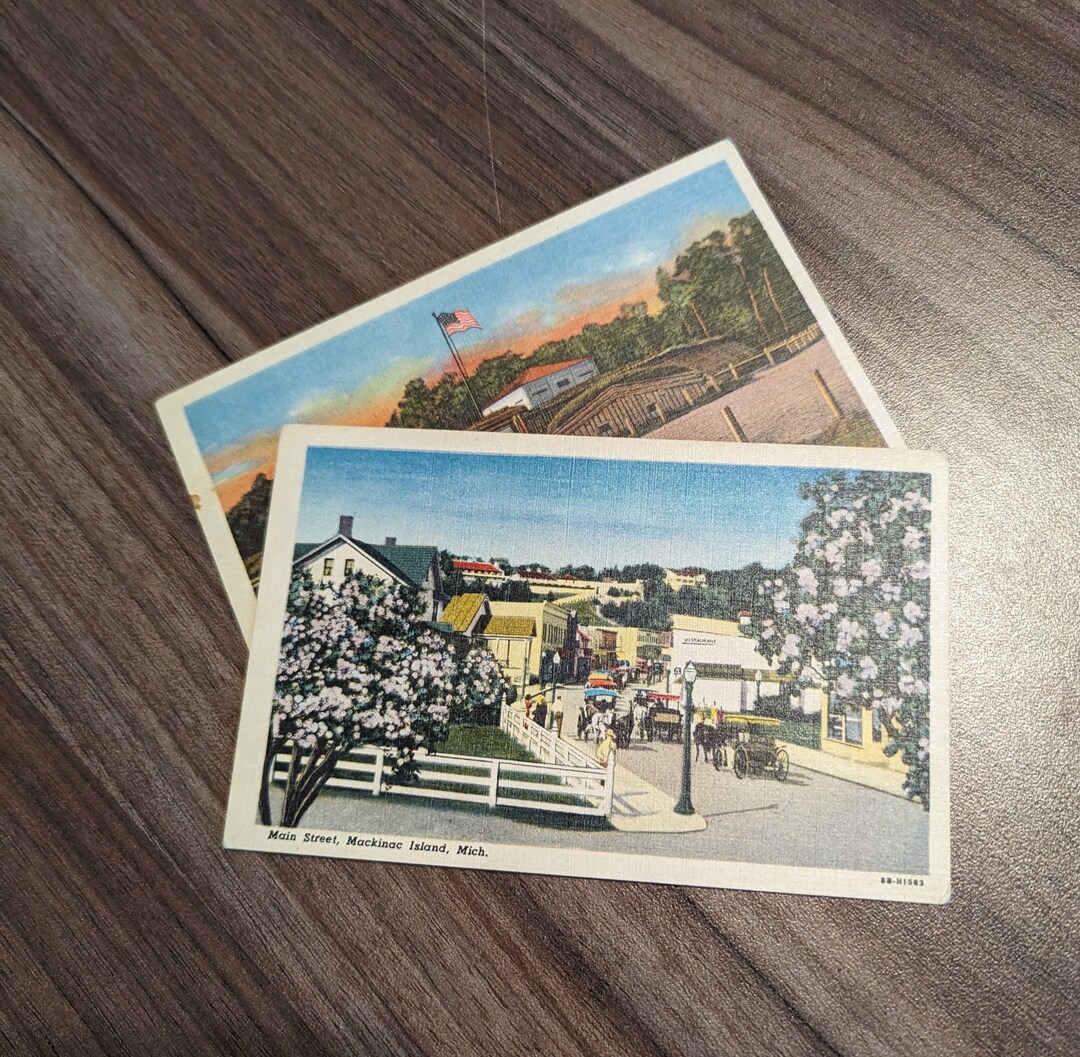 Vintage MACKINAC Island Postcards, From the 1940's, set of Two - Etsy