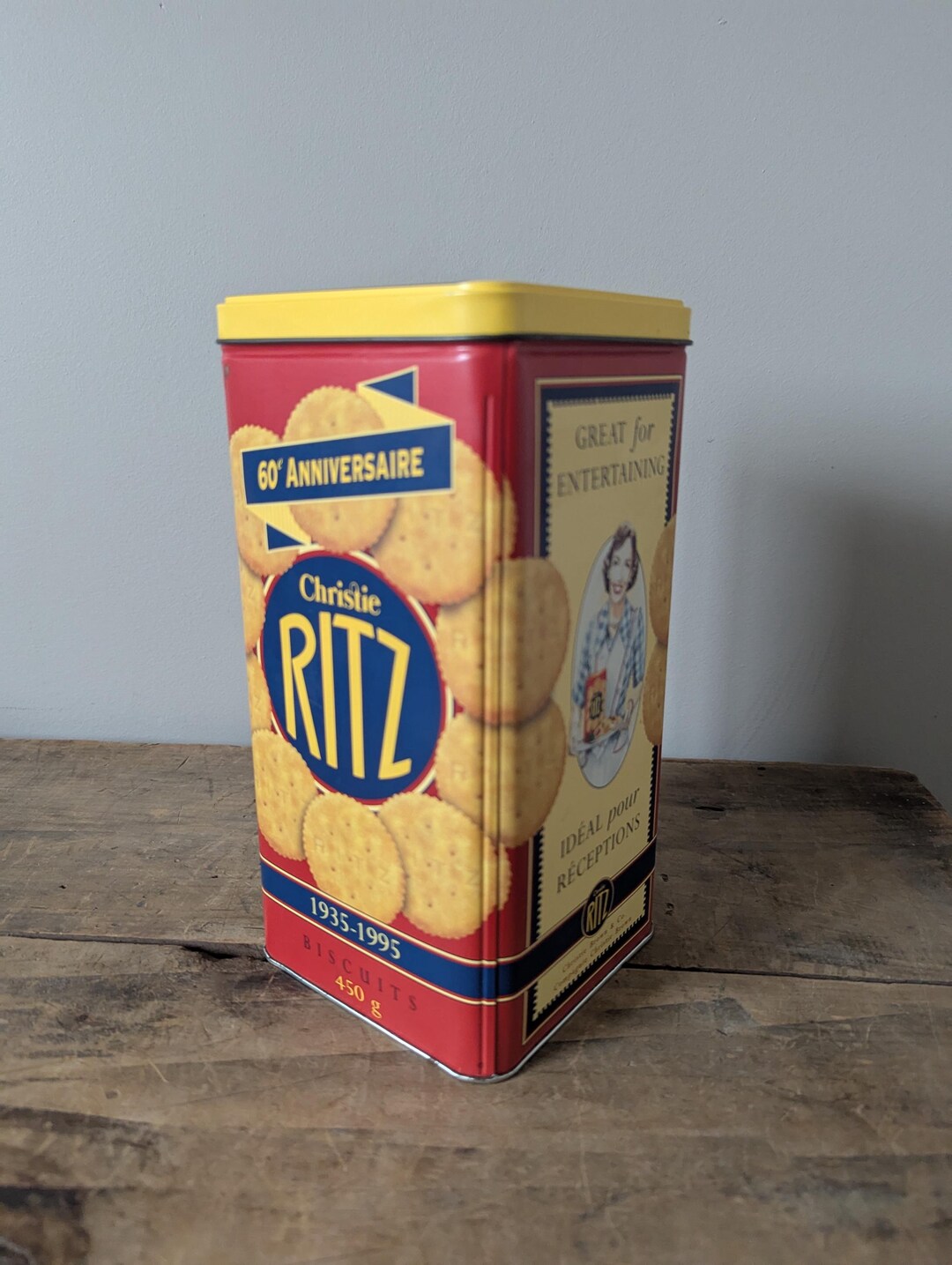Vintage RITZ Cracker Tin, Christie Brown (nabisco), 60th ANNIVERSARY ...