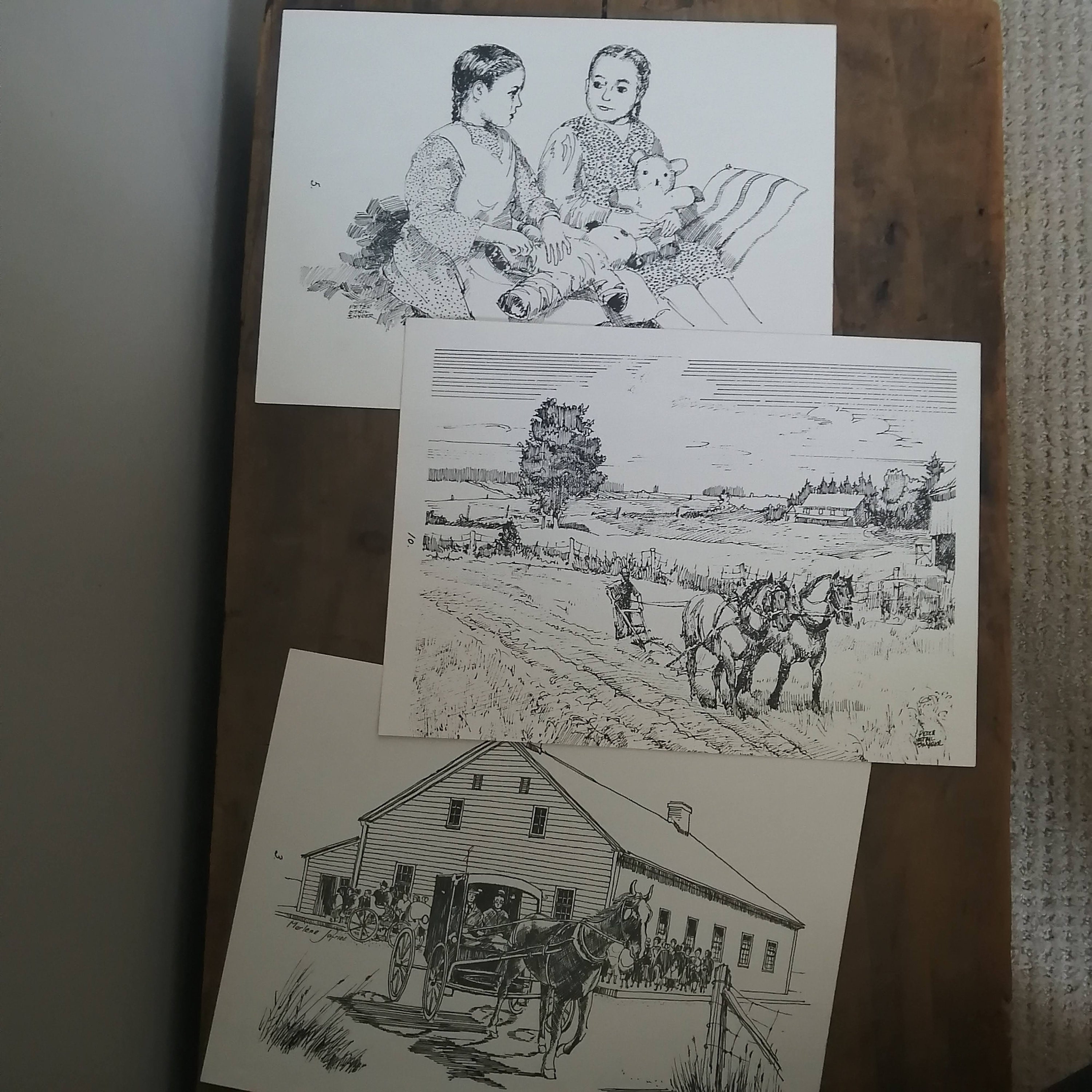 Printed Artist Sketches of AMISH Life in Waterloo Region of - Etsy