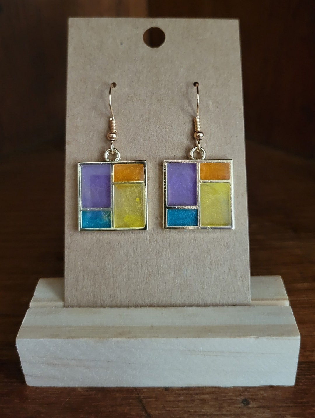 Resin Stained-glass Window Earrings - Etsy