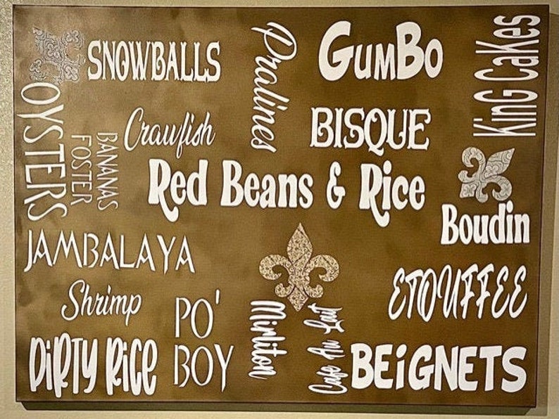 New Orleans Favorite Foods Food New Orleans Kitchen Art - Etsy