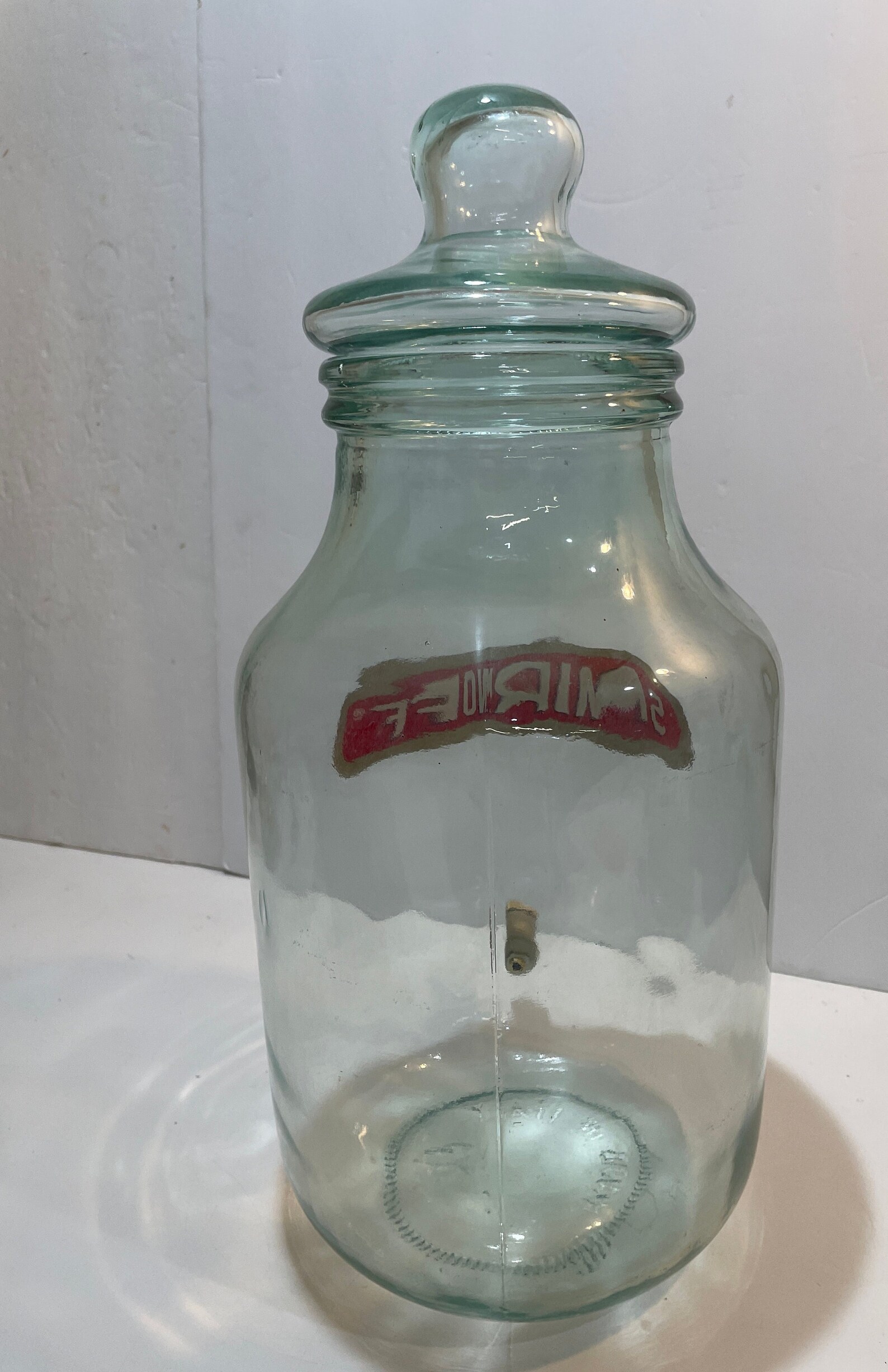 Vintage Smirnoff Vodka Infusion Decanter Dispenser Jar Green Glass ...