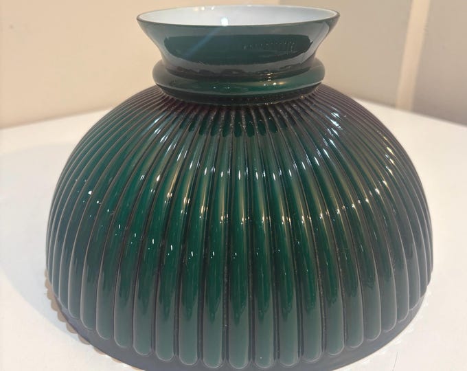 Aladdin Green Ribbed Glass Oil Lamp Shade, 9.75 Inch Base - Etsy