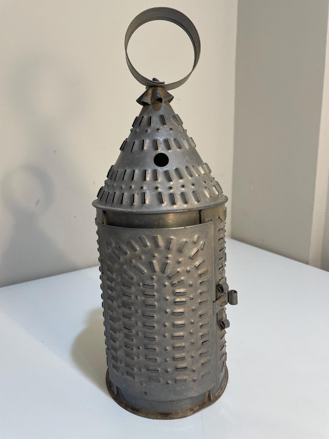 Pierced Tin "paul Revere" Lantern Hand-crafted Colonial America Style ...