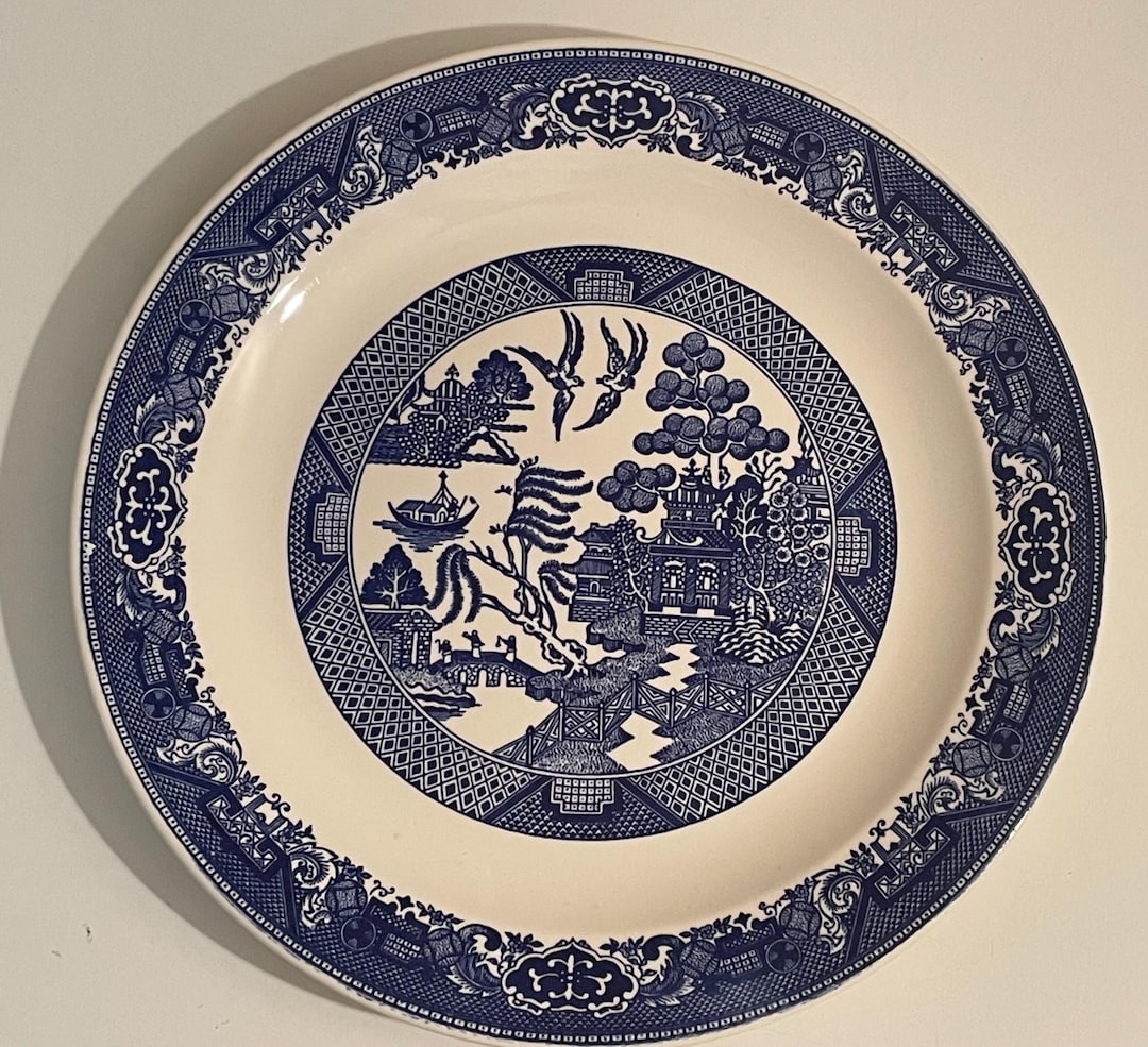 Vintage Blue Willow Plate 12" Serving Platter Willow Ware Royal China ...