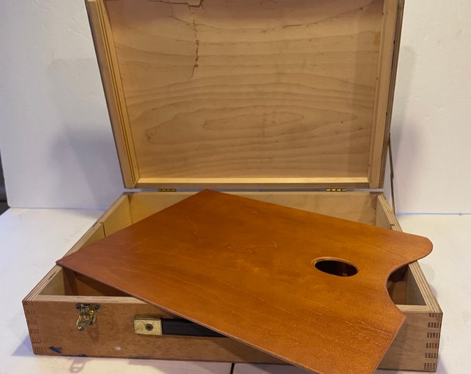 Vintage Wooden Artist Painters Box Palette Case Dovetailed Made in ...