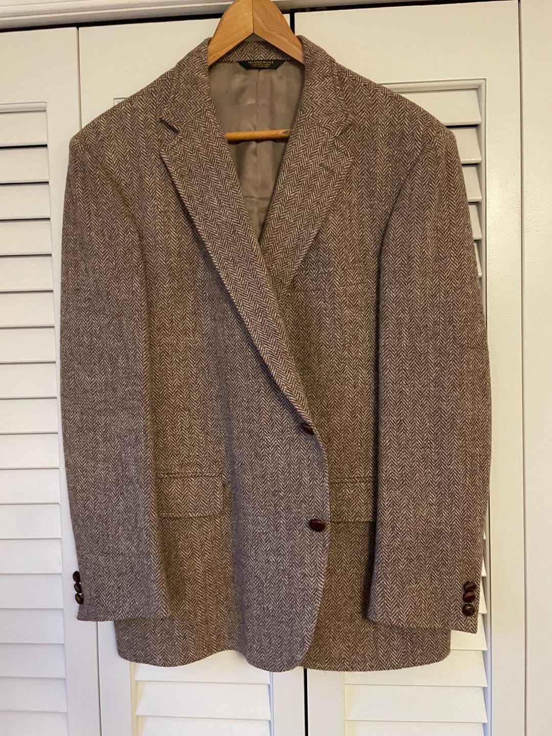 Orvis Mens 46R Brown Herringbone Harris Tweed Sports Jacket Vintage Made in USA - Etsy
