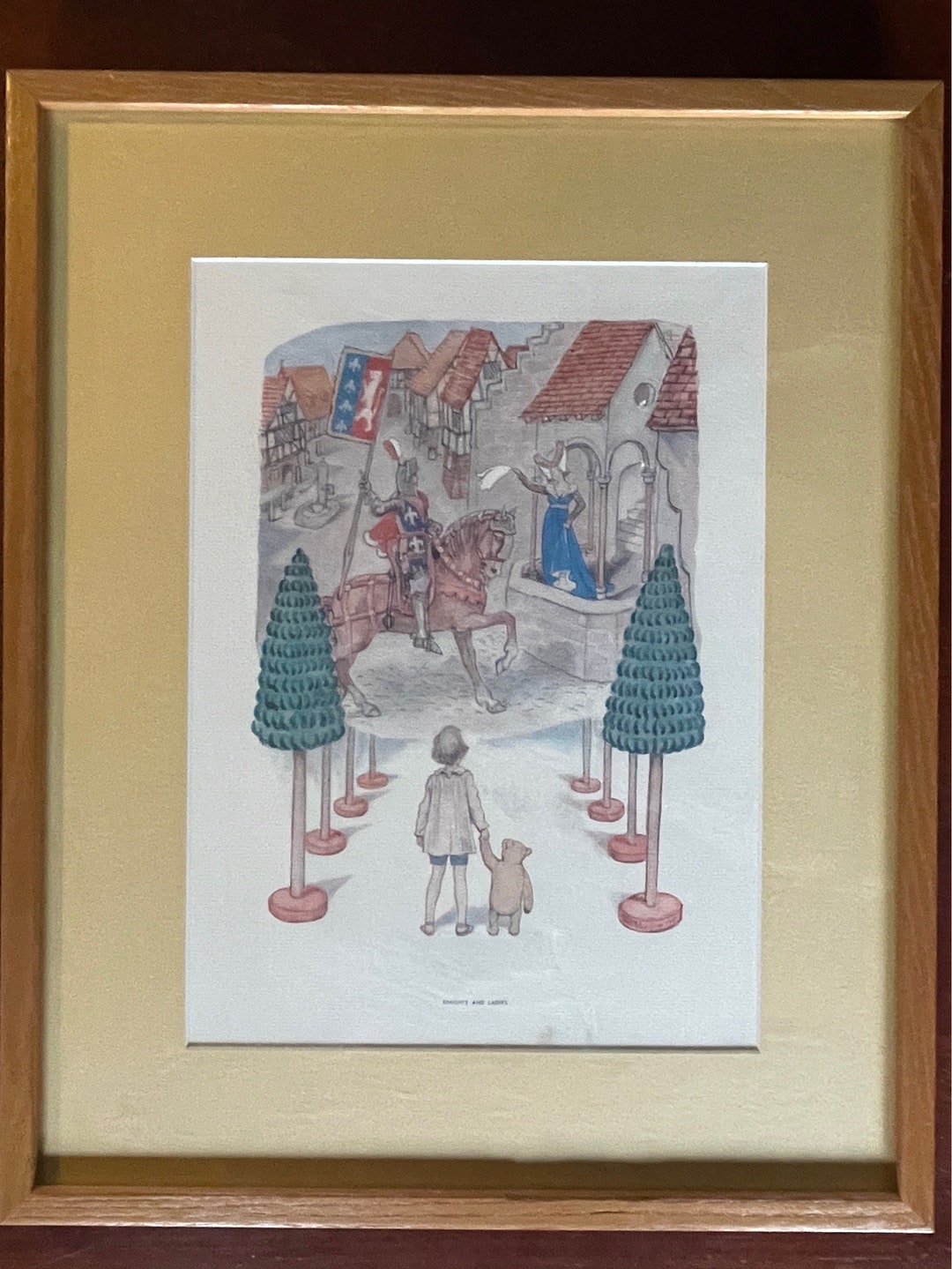 The World of Pooh FRAMED Winnie the Pooh Vtg Watercolor Print 1957 ...