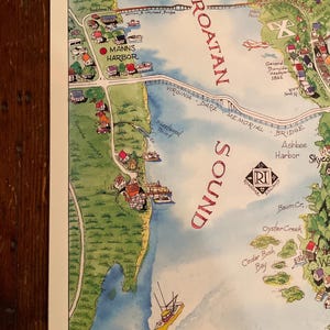 Illustrated Map Art Print of the Outer Banks Jim Mitchem Signed 16" X ...