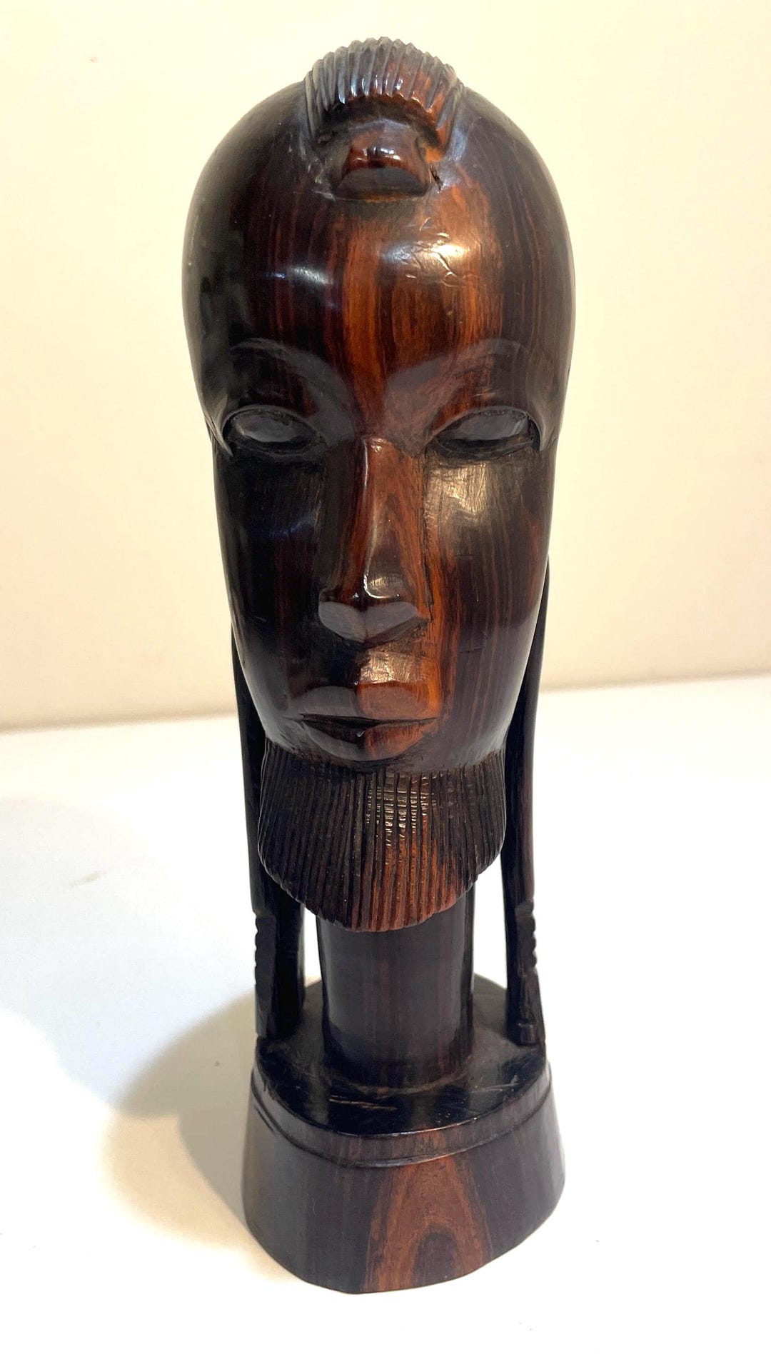 Hand Carved Ebony African Head - Etsy