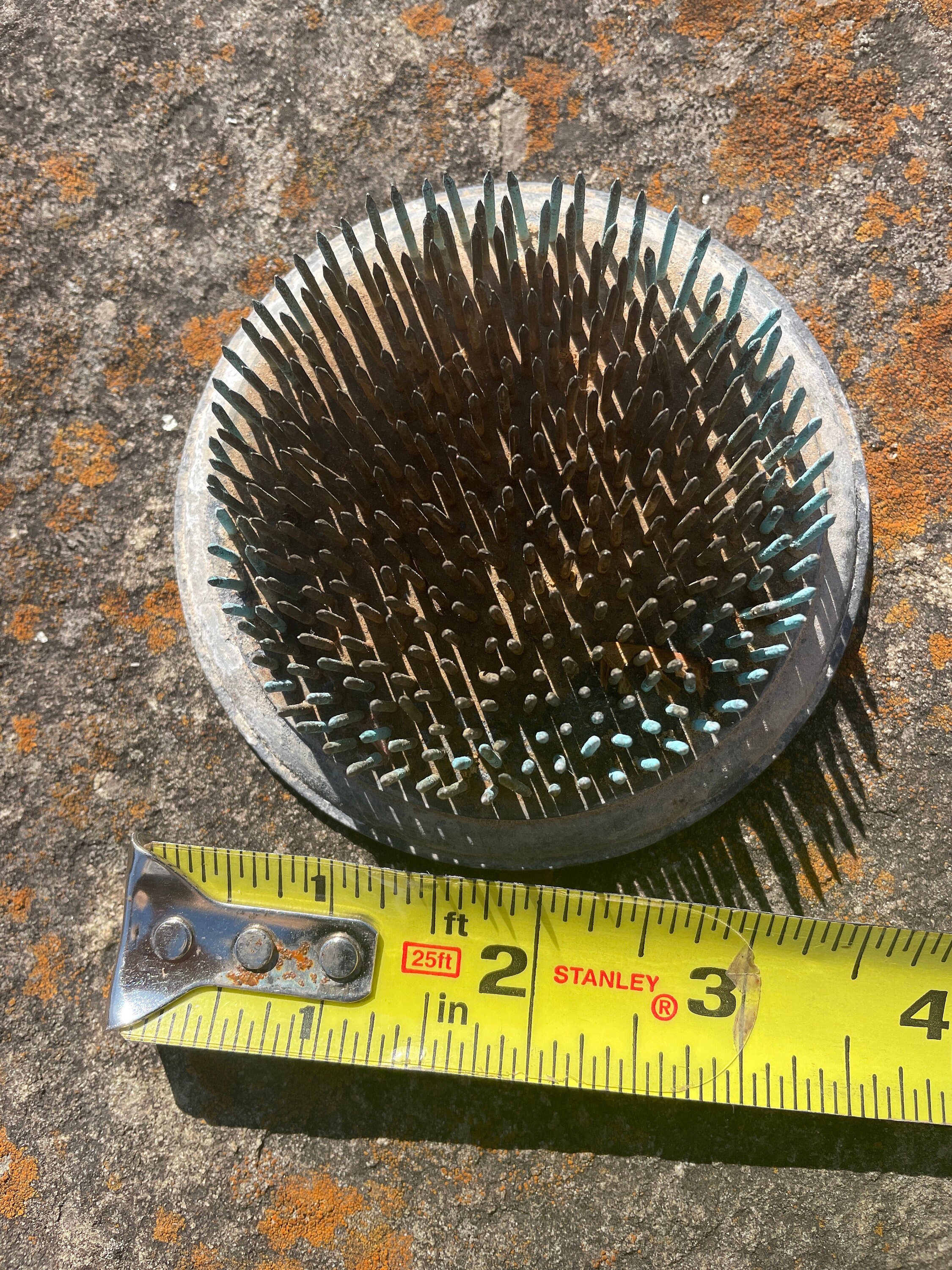 Vintage Ikebana Kenzan Needle Flower Pin Brass Metal Frog Holder Heavy ...