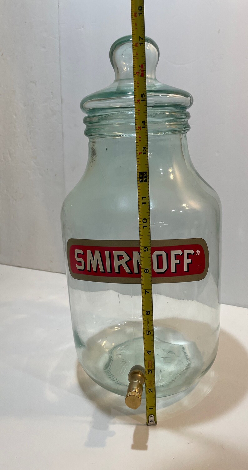 Vintage Smirnoff Vodka Infusion Decanter Dispenser Jar Green Glass ...